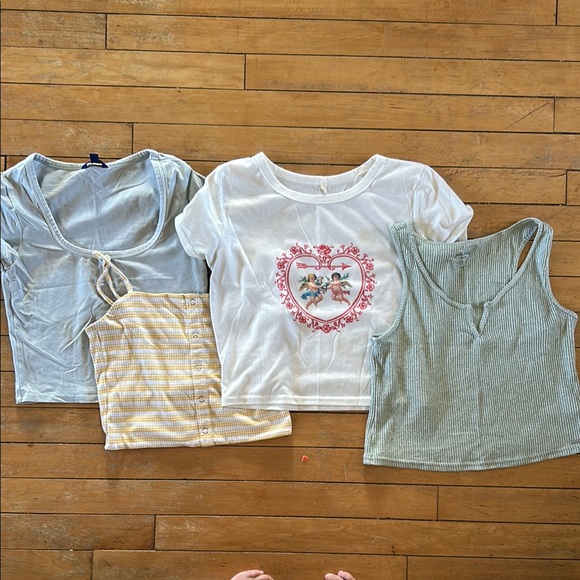 Gilly Hicks | Tops | Gilly Hicks Crop Tops White Blue Yellow Green ...